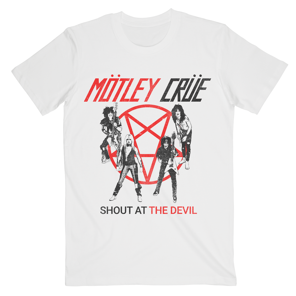 Shout At The Devil Vintage White Tee – Motley Crue